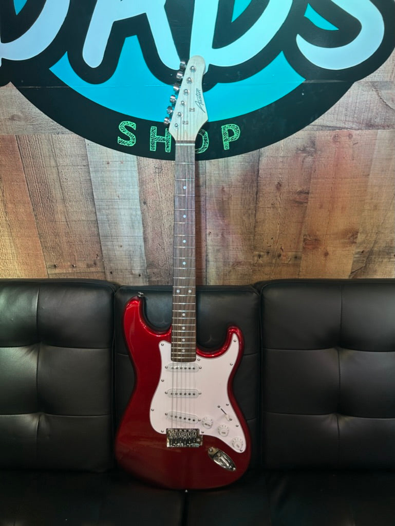Austin Classic Double Cutaway Strat, Red – Dads Music Shop